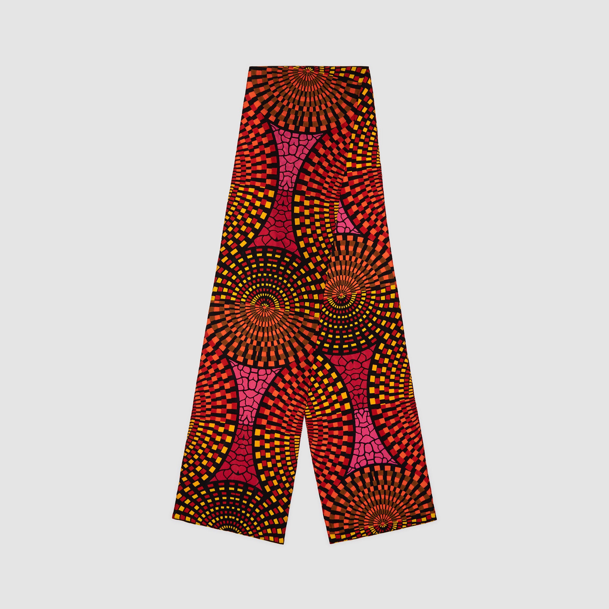 ORANGE & PINK TRIBAL SILK SCARF